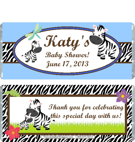 Zebra Candy Wrappers - Zebra Party Favors - The Candy Bar Wrapper