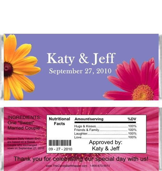 Yellow Flower Candy Bar Wrappers | The Candy Bar Wrapper