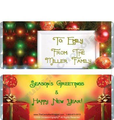 Red Christmas Candy Wrappers as Holiday Party Favors