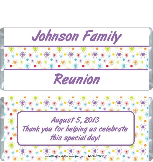 Class Reunion Candy Wrappers as Party Favors
