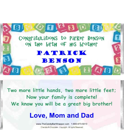 Bee Baby Blue Candy Wrappers | The Candy Bar Wrapper
