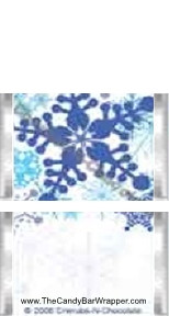 Blue Snowflakes Candy Wrappers - Holiday Chocolate Bars