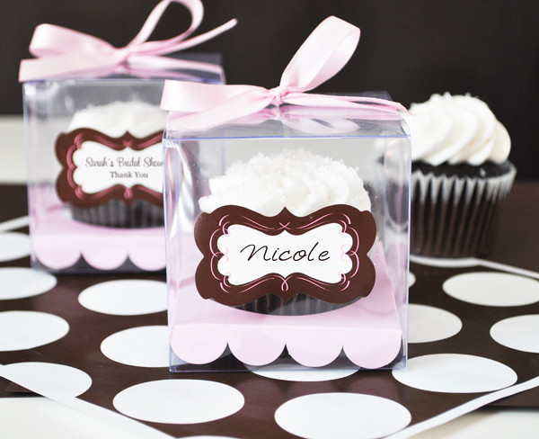 Personalized Wedding Shower Cupcake Favor Containers | The Candy Bar ...