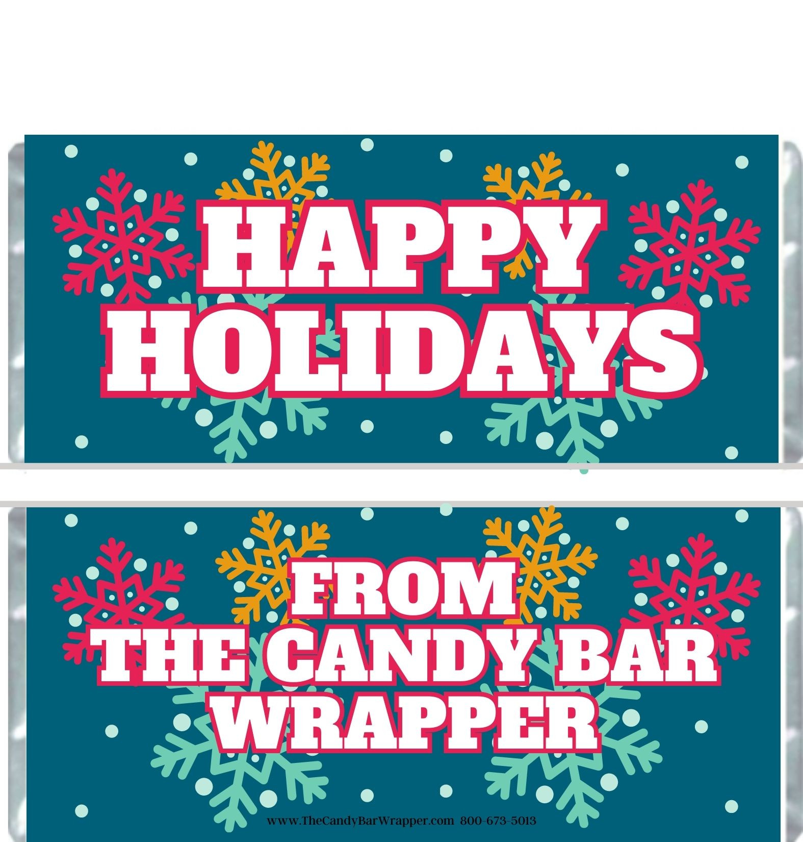 Holiday Red Candy Bar Wrappers as Christmas Party Favors