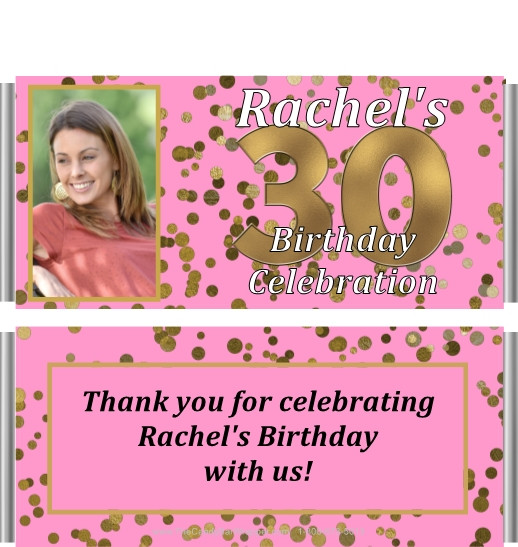 30th Birthday Candy Bar Wrappers - 30th Birthday Party Favors