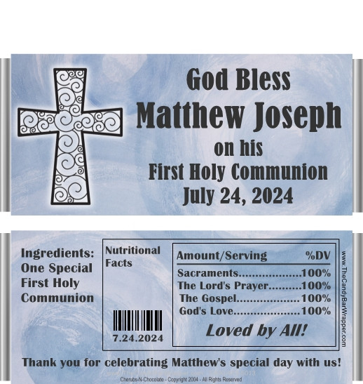 First Holy Communion Chocolate Bars at The Candy Bar Wrapper