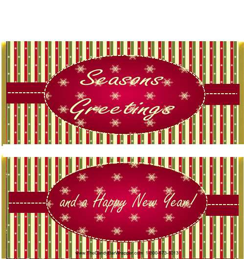 Christmas Bulbs Candy Bar Wrappers - Christmas Favors