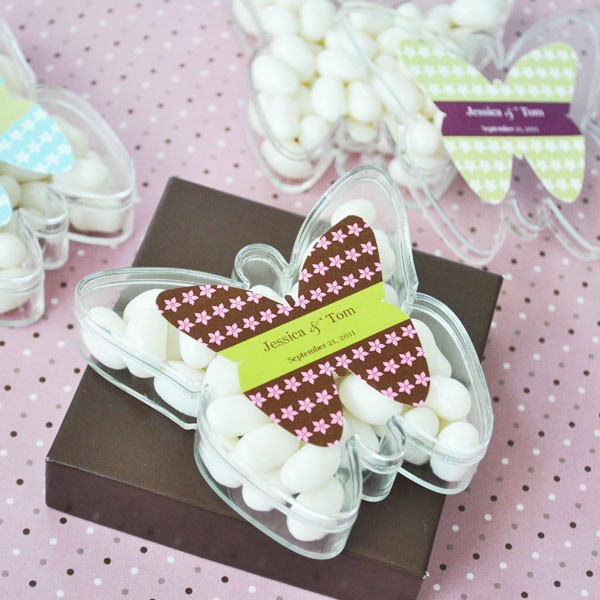 Butterfly Personalized Acrylic Favor Containers | The Candy Bar Wrapper