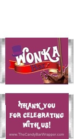 Willy Wonka Themed Candy Bar Wrappers