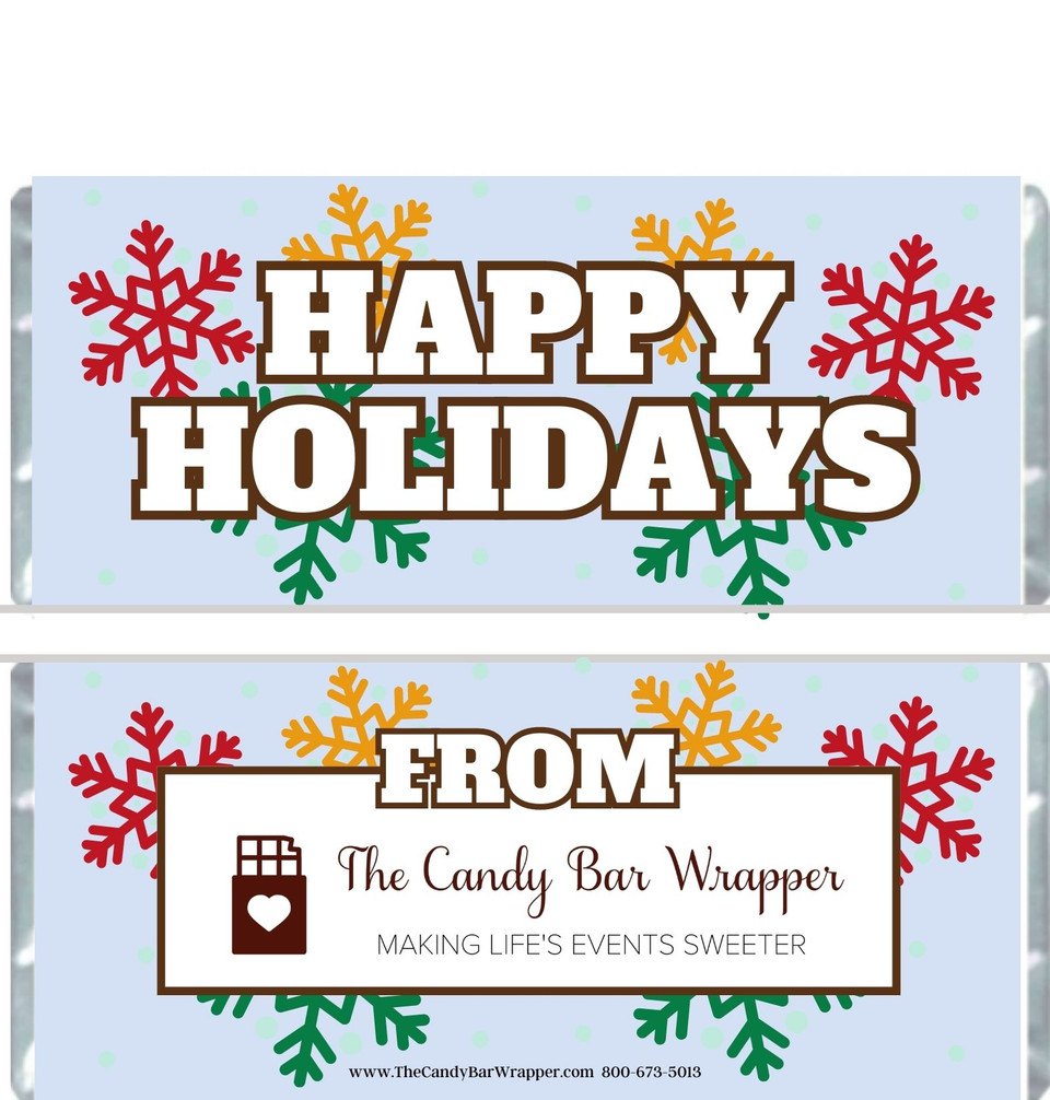 Holiday Red Candy Bar Wrappers as Christmas Party Favors