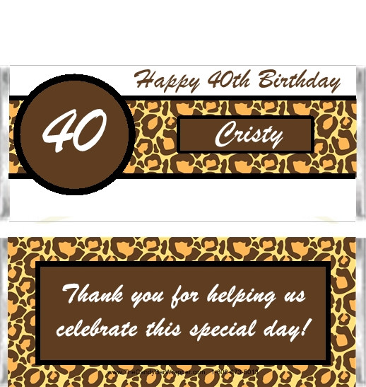 Leopard Candy Bar Wrappers | The Candy Bar Wrapper