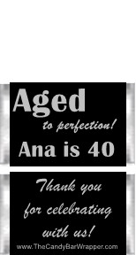 Mini 40th Birthday Candy Bars