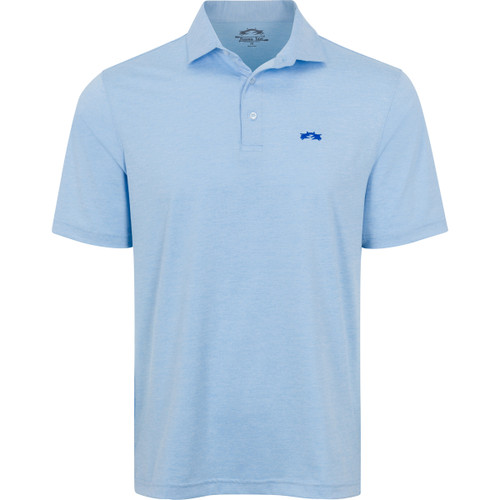 Performance Heather Polo-Light Blue - Chesapeake Bay Outfitters