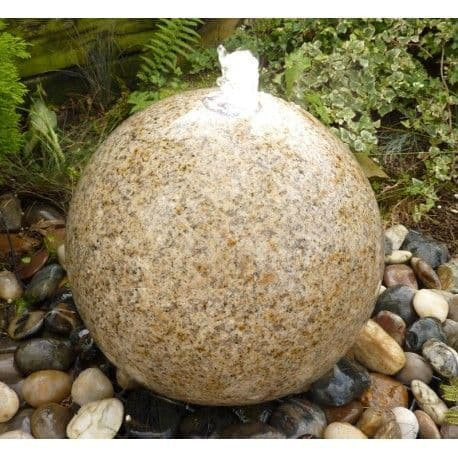 400 mm Polished Beige Granite Sphere Water Feature KIT