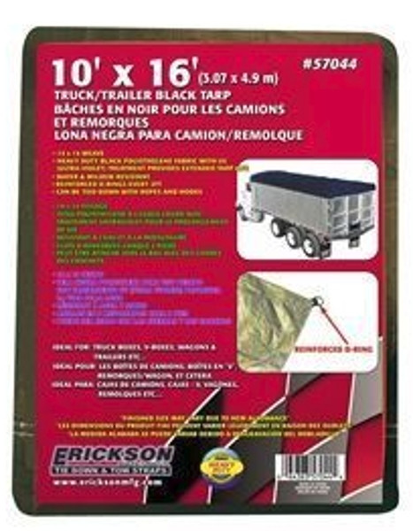 Erickson Mfg. 10' x 16' Industrial Fitted Black Tarp