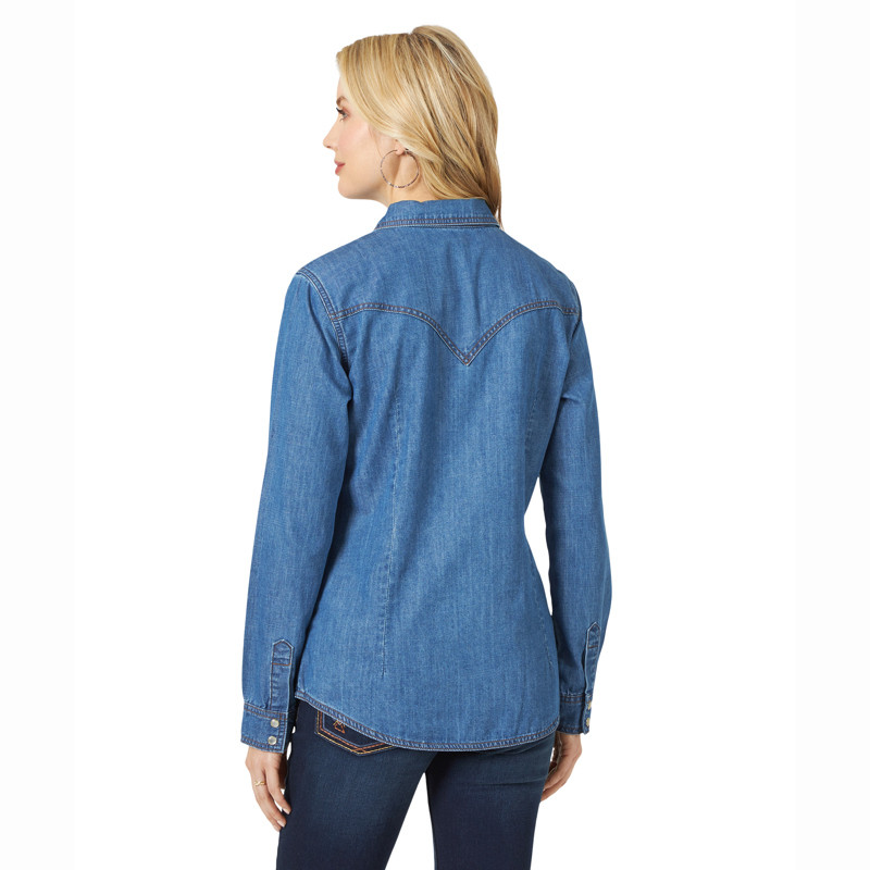 Wrangler Womens Denim Long Sleeve Fashion Top