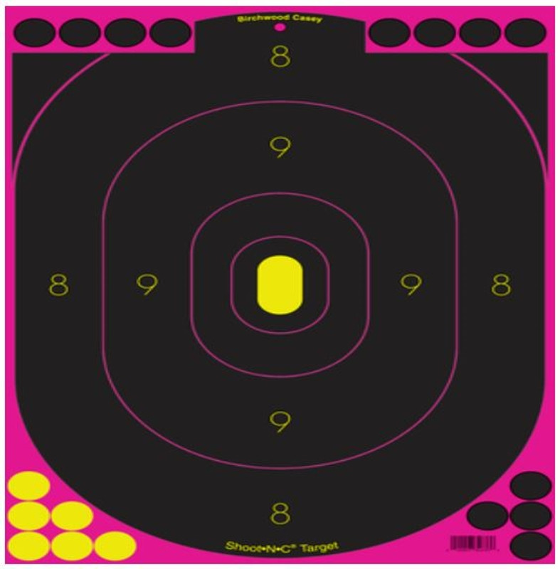 Birchwood Casey Shoot-N-C Pink Reactive Target 12x18" Silhouette - 5 Pack