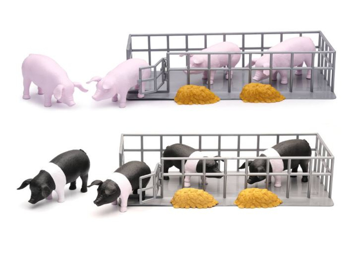 New Ray Toys Country Life Pig Feeding Set - Assorted Shipped at