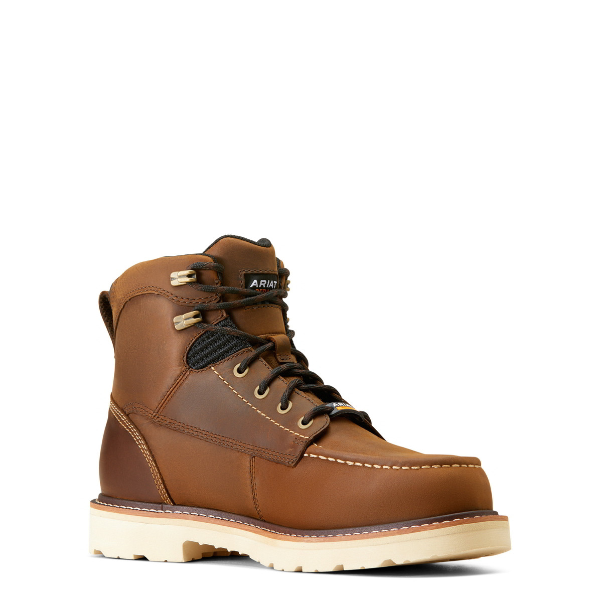 Ariat Mens Distressed Brown Rebar Lift 6" H20 Composite Toe Lace Up Boots