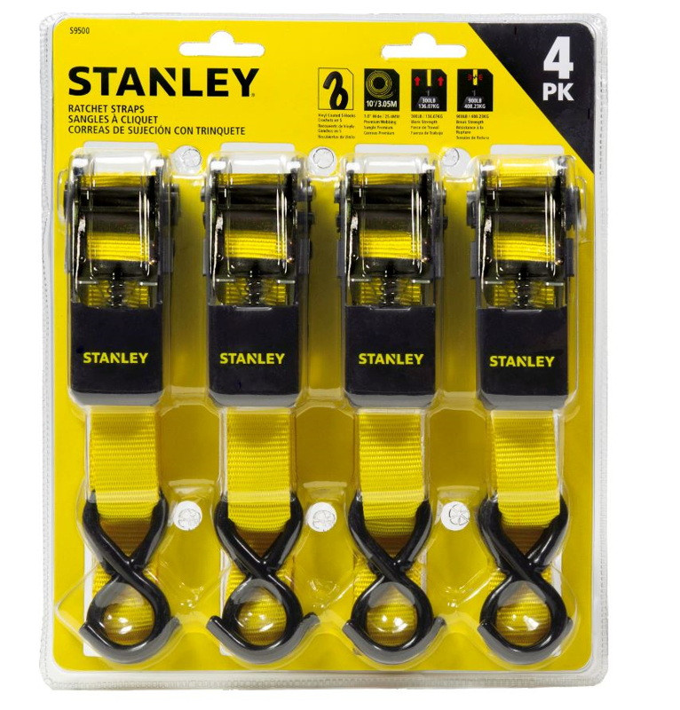 Stanley 4 Pack Ratchet Straps - S9500