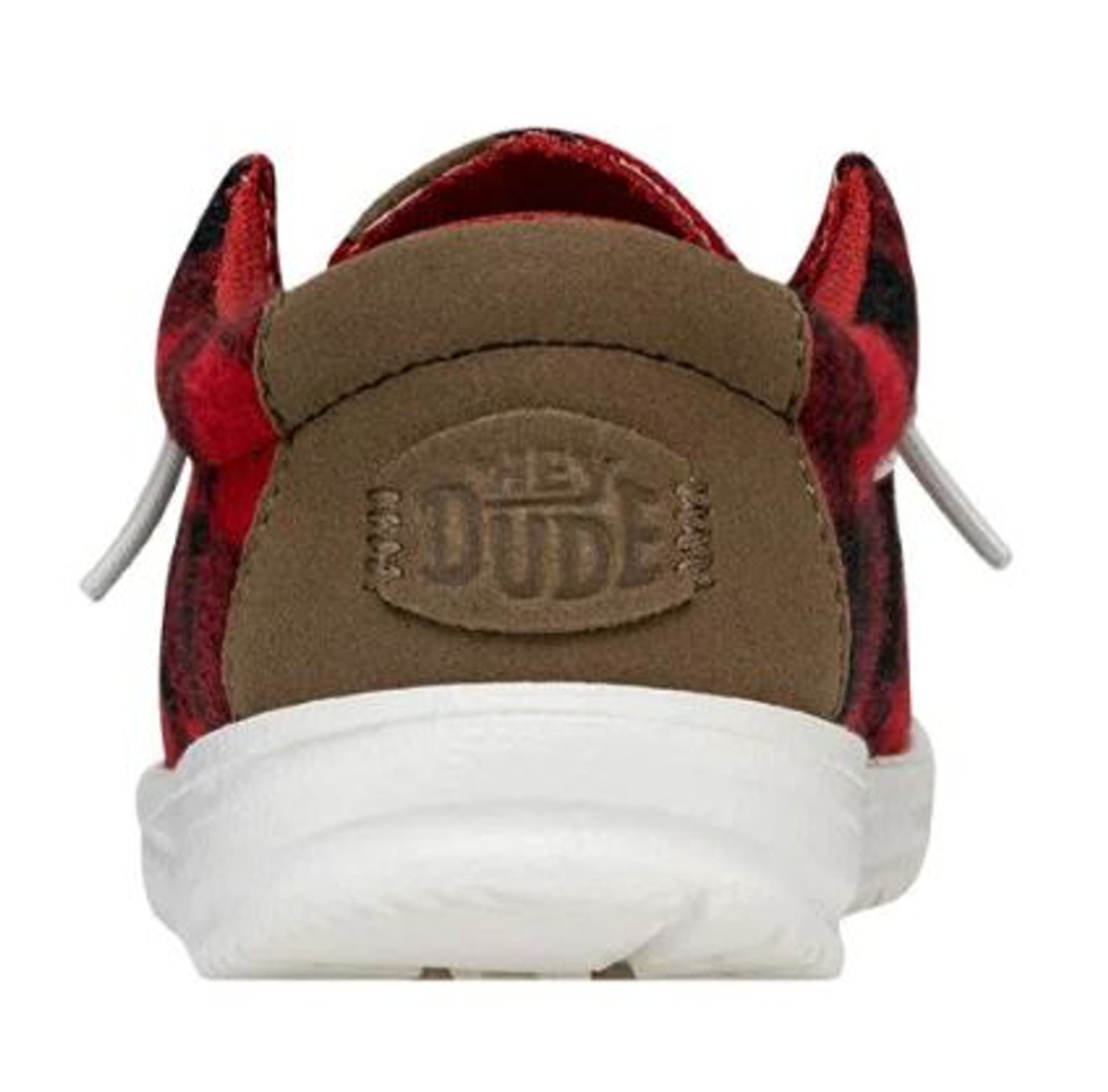 Hey Dude Boys Wally Youth Red and Black Buffalo Plaid Slip On Shoes Hey Dude Boys Wally Youth Red and Black Buffalo Plaid Slip On Shoes