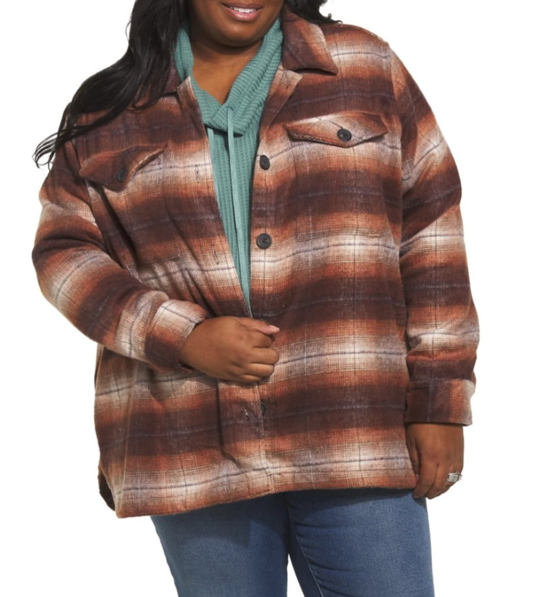 North River Womens Cappuccino Heavy Brushed Shacket