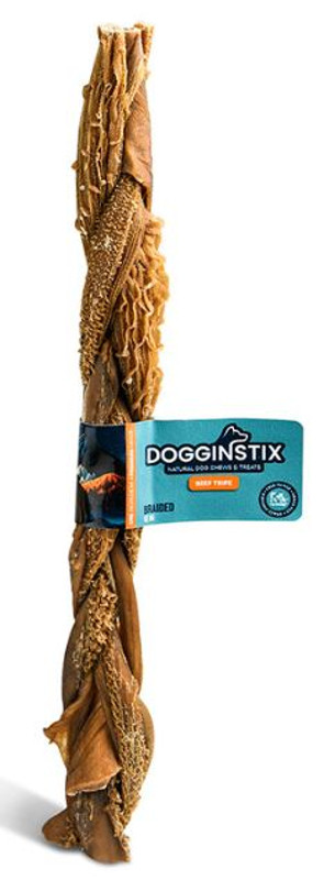 Dogginstix Beef Tripe Braids 12" Natural Dog Treats