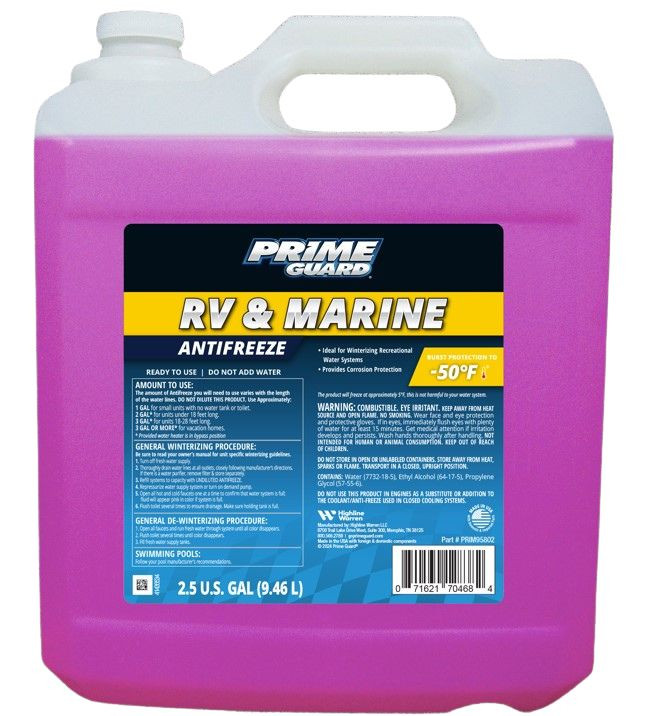 Prime Guard RV and Marine Antifreeze -50F 2.5 Gallon