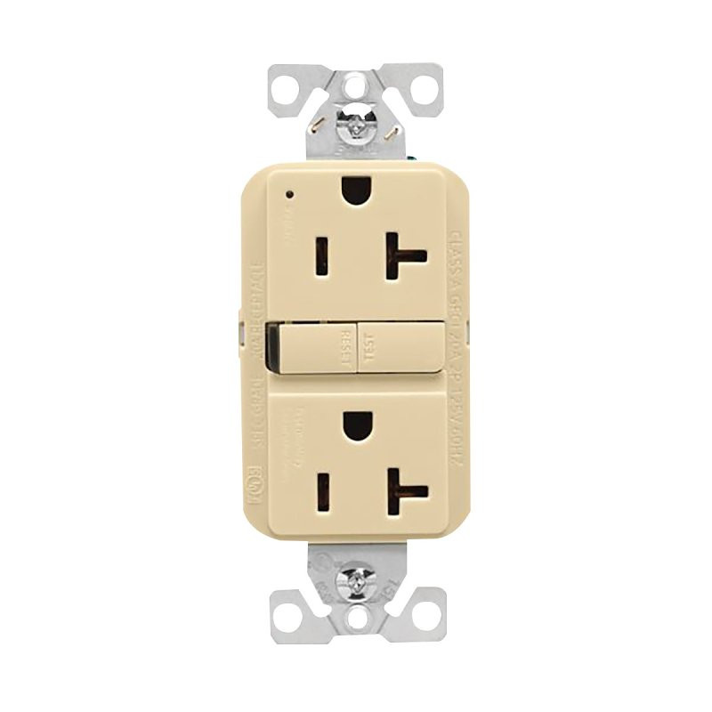 Eaton GF20V-BX-L GFCI Receptacle, 125 V, 20 A, NEMA: NEMA 5-20R, Back ...