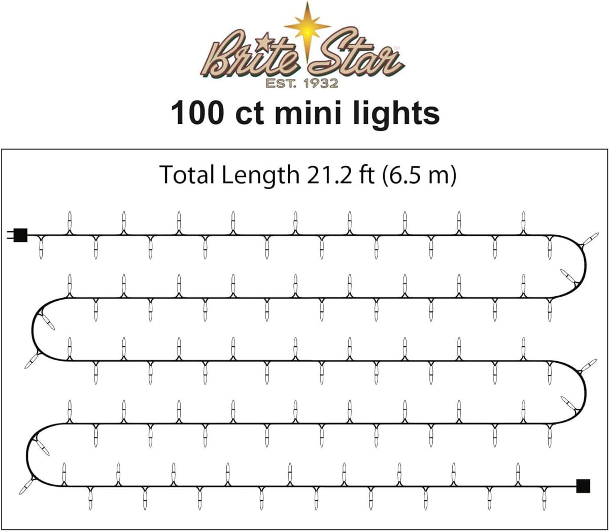 Brite Star 100 Count Mini String Christmas Lights, Red - 22 feet Indoor ...