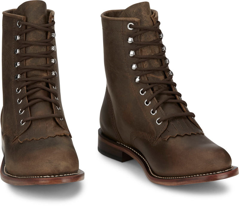 Justin Men's Brown 7" Lace Up Roper Boots