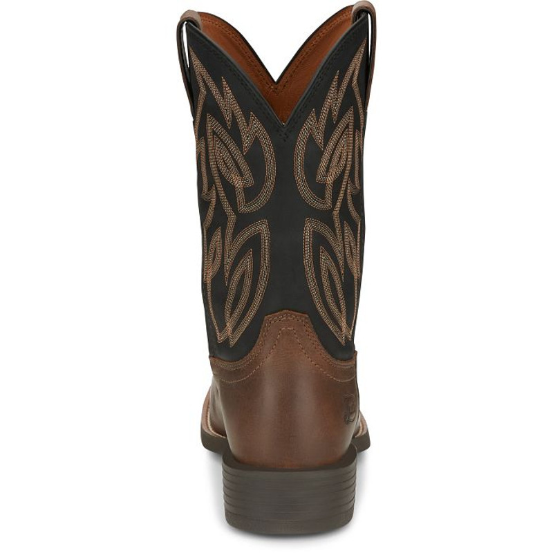 Justin Men's Brown & Black Rendon 11" Western Round Toe Boots