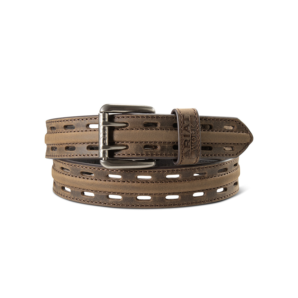 Ariat Mens Brown Double Hole Brown Work Belt