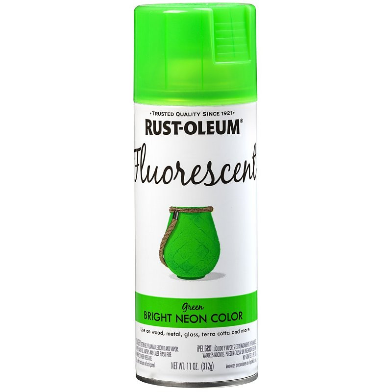 Rust-Oleum 342417 Specialty Paint, Flat/Matte, Fluorescent Green, 11 oz ...