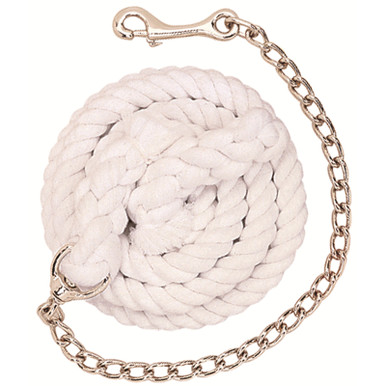 Weaver Leather - White Cotton Lead Rope with Nickel Plated Chain and ...