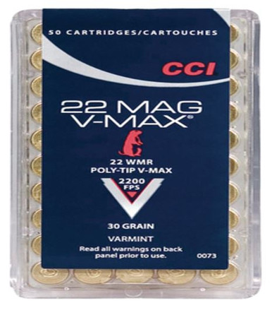 CCI .22 Winchester Magnum Rimfire 30 Grain V-Max .22 Win Mag V-Max