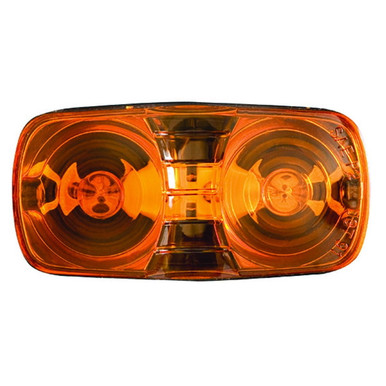 Yellow Dual-Bulb Bullseye Style Marker/Clearance Light; Hard Wired