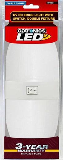 Optronics Double Fixture - White,10 In