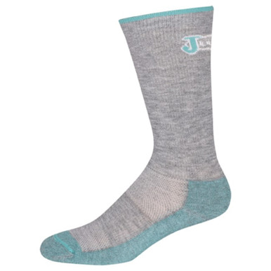 Justin Ladies Boot Sock Gray and Aqua 2 Pack