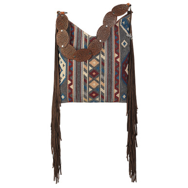 Angel Ranch Women's Multi Colored Southwestern Fabric with Side Fringe ...