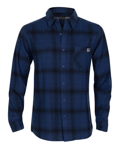 FinTech Men's Long Sleeve Beachcamper Flannel - Dress Blues Classic Blue