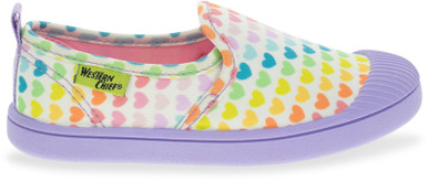 Western Chief Girls Cream Puddle Hearts Slip Ons