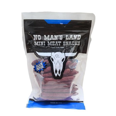 No Man's Land Beef Jerky - Mini Meat Sticks, 12oz (Black Pepper)