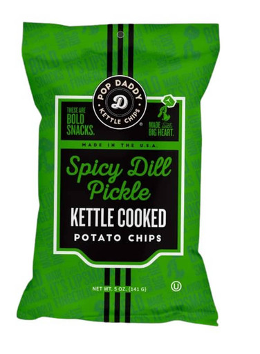Pop Daddy Spicy Dill Pickle Kettle Cooked Potato Chips