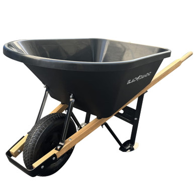 Black Diamond 6 Cubic Ft. Poly Wheelbarrow with Wood Handles