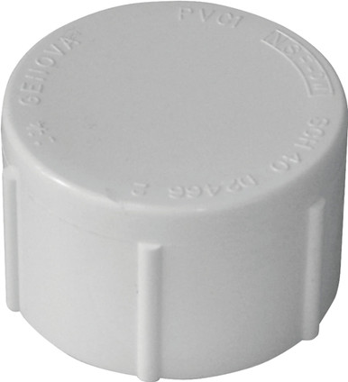 IPEX Pipe Cap, 2 in, FPT, White, SCH 40 Schedule, 150 psi Pressure