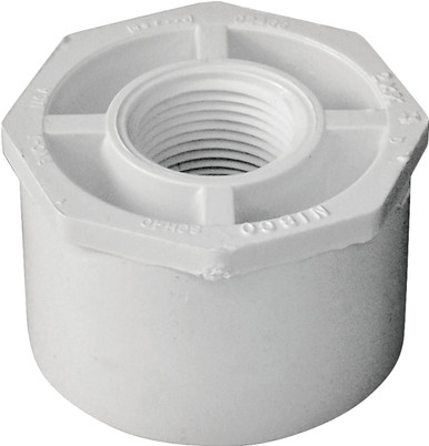 IPEX Reducing Bushing, 2 x 3/4 in, Spigot x FPT, White, SCH 40 Schedule ...
