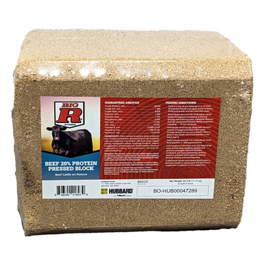 Big R Beef 20% Protein Pressed Block - 33.3lb for Pasture Cattle