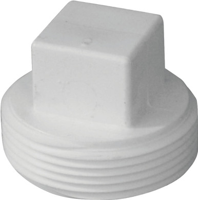 IPEX Cleanout Plug, 4 in, MNPT, PVC, White, SCH 40 Schedule