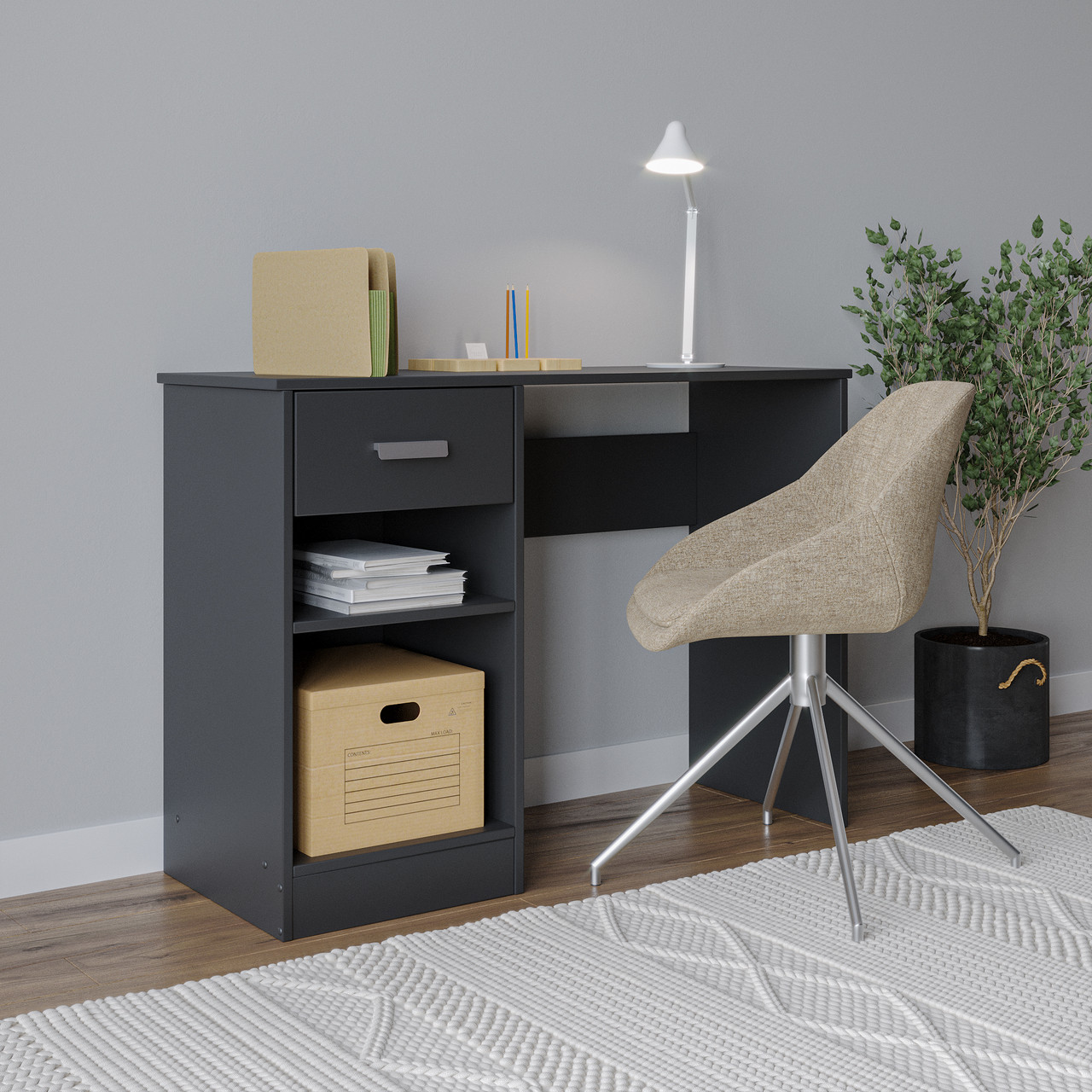 1-Drawer Wooden Desk with Storage